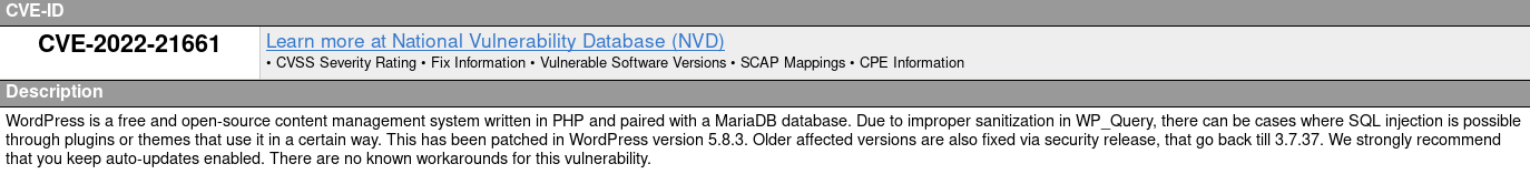 Detailed Static/Dynamic Analysis For (CVE-2022-21661) :: Confidential Team — UnKn0wn